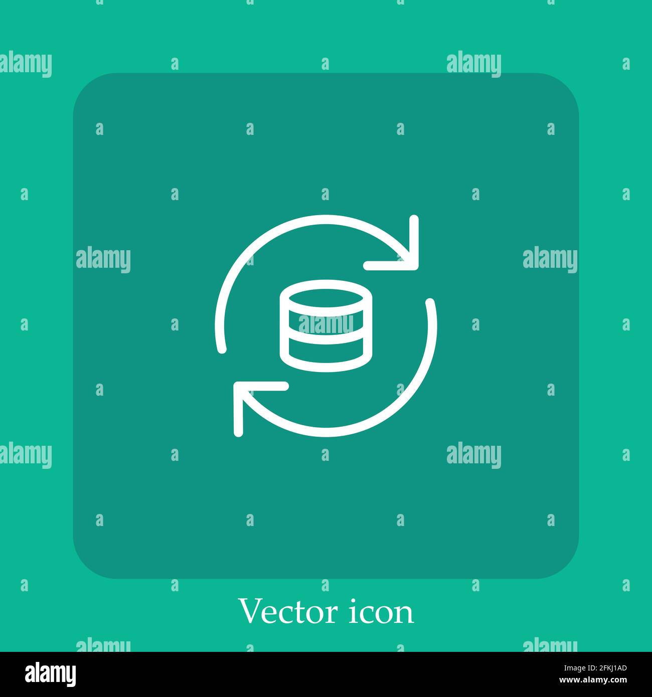 sync vector icon linear icon.Line with Editable stroke Stock Vector ...