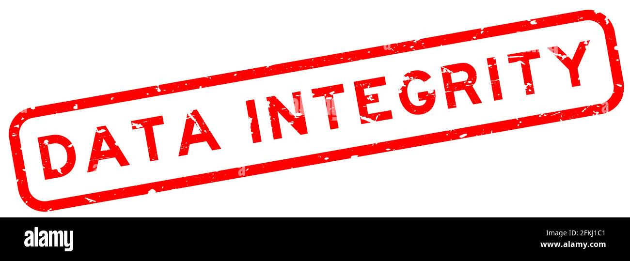 Grunge red data integrity word square rubber seal stamp on white background Stock Vector Image ...