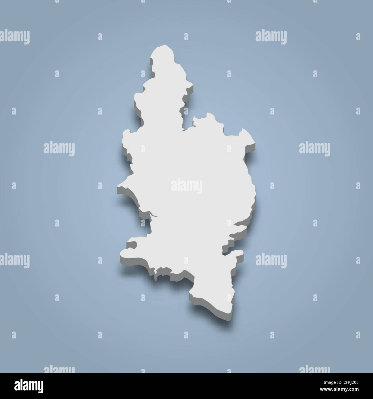 3d isometric map of Ko Kut is an island in Thailand, isolated vector ...