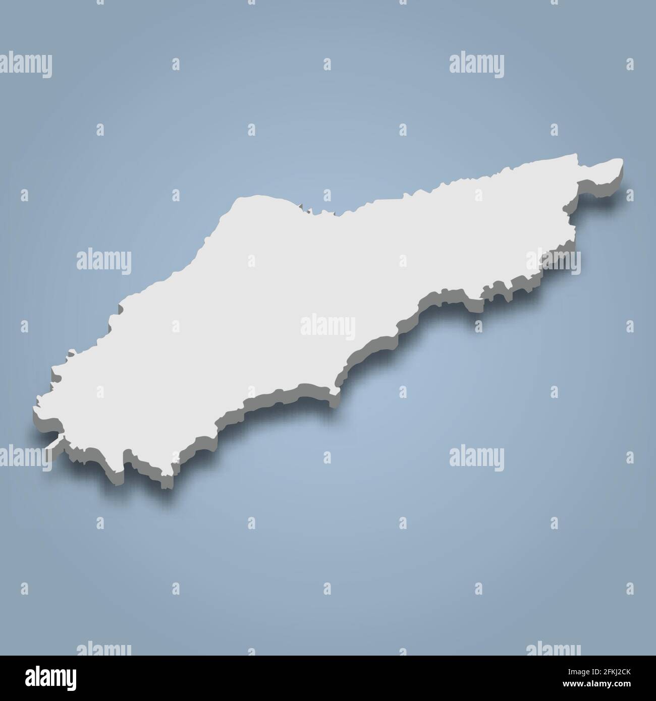 3d isometric map of Kasos is an island in Dodecanese archipelago ...
