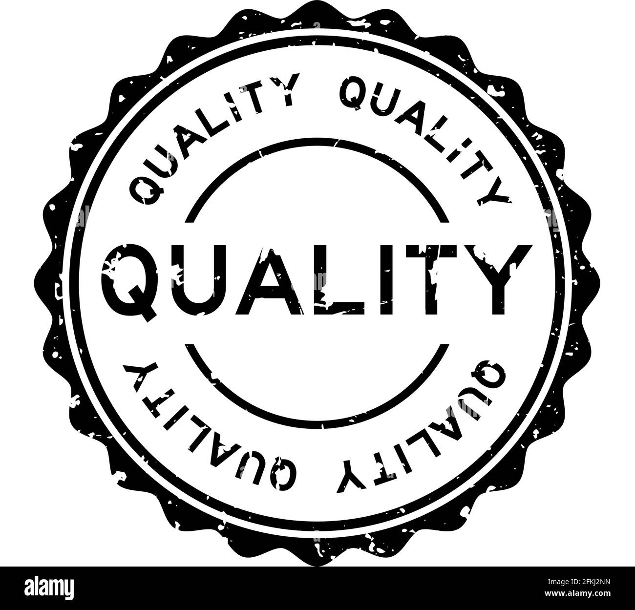 Grunge black quality word round rubber seal stamp on white background ...