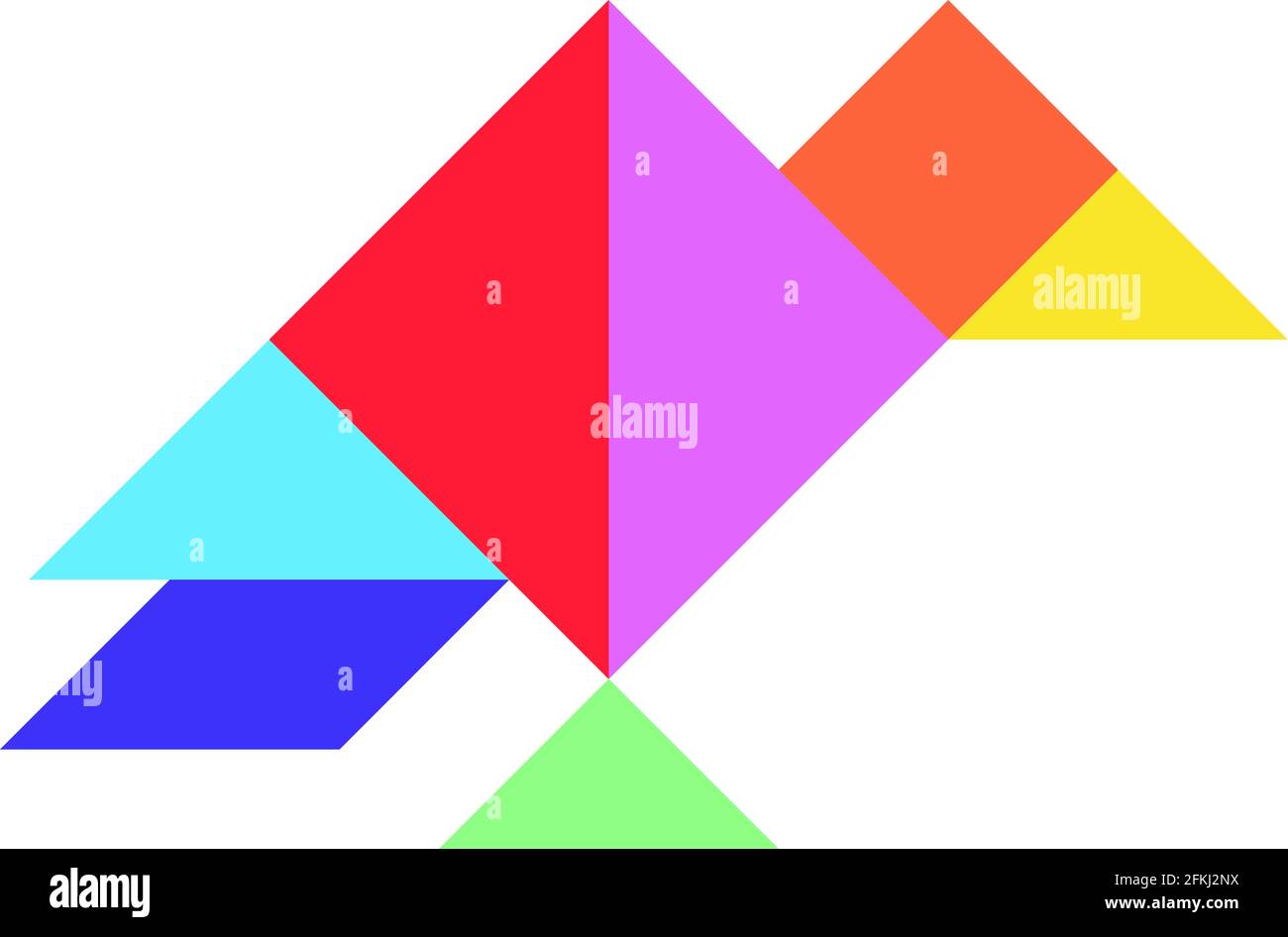 Color tangram puzzle in bird shape on white background Stock Vector ...