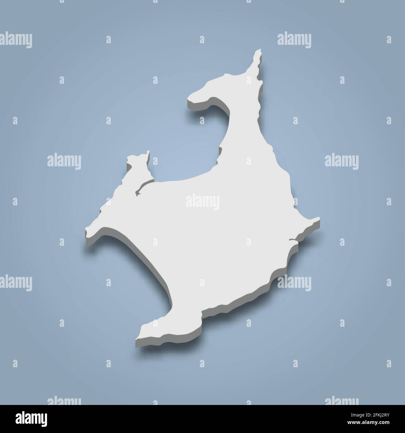 3d isometric map of Ko Phayam is an island in Thailand, isolated vector ...