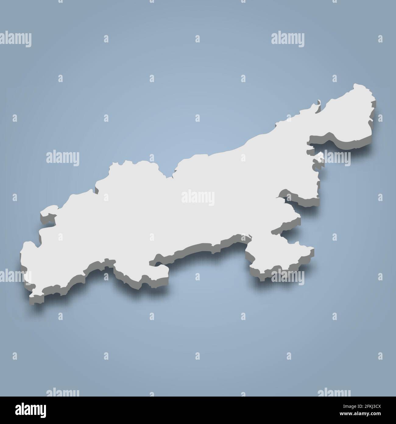 3d isometric map of Lantau Island is an island in Hong Kong, isolated ...