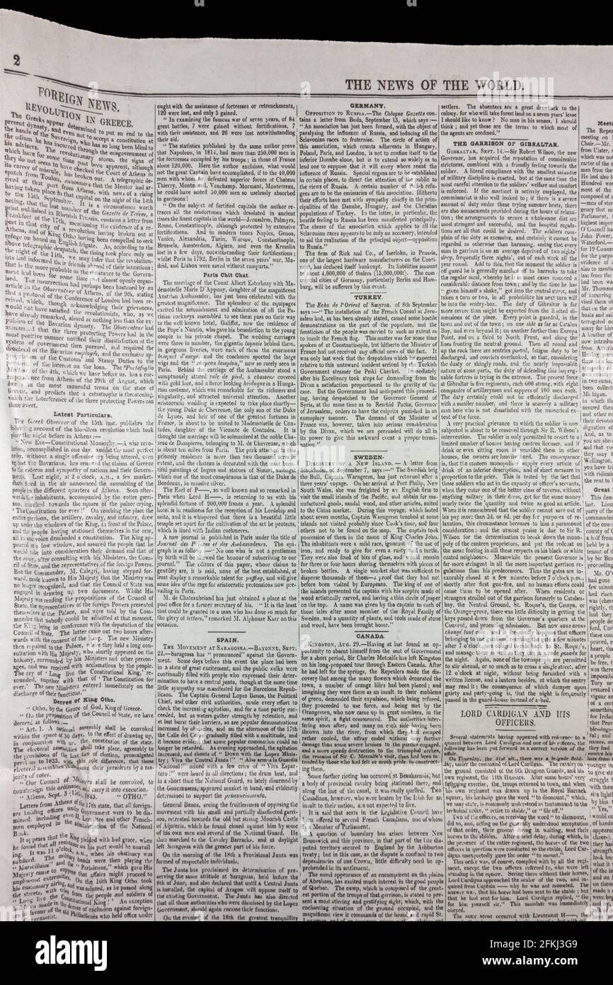 Foreign news section inside The News Of The World newspaper (replica of ... Foreign news section inside The News Of The World newspaper (replica of ...