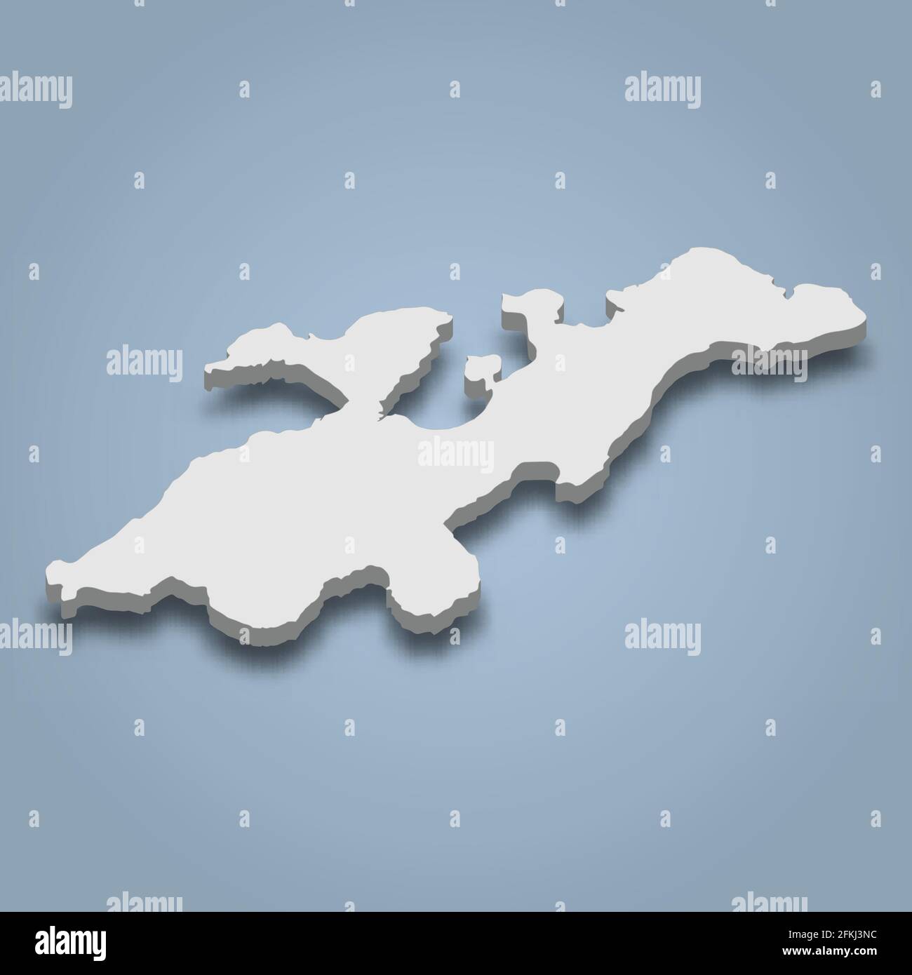 3d isometric map of Lembata is an island in Indonesia, isolated vector ...