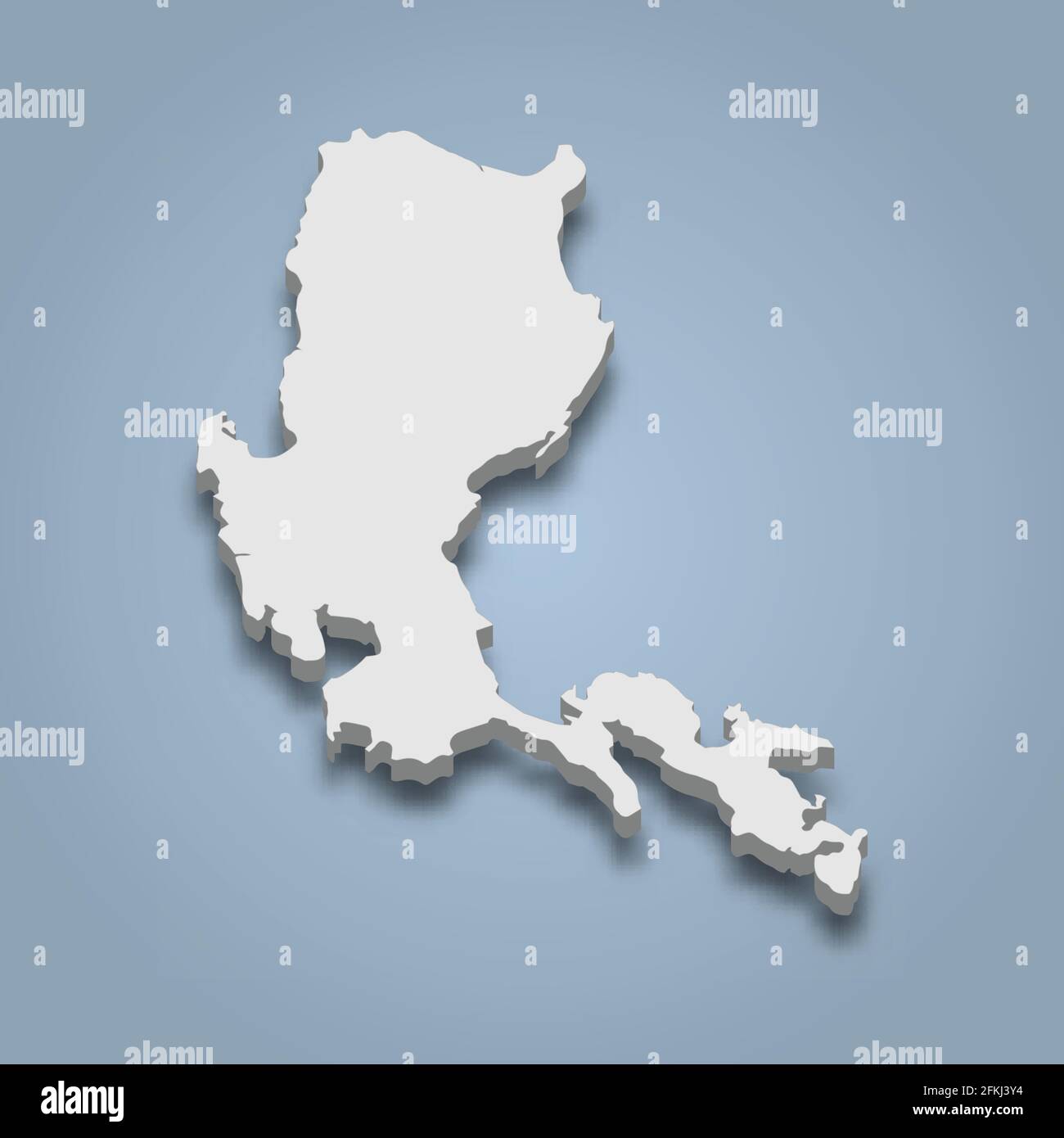 3d isometric map of Luzon is an island in Philippines, isolated vector ...