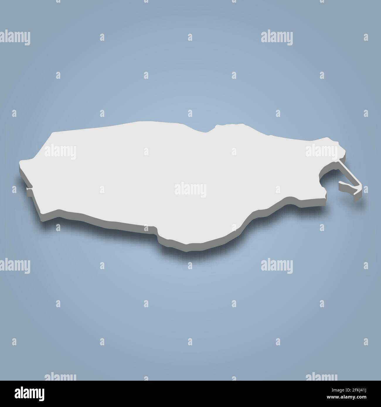 3d isometric map of Ly Son is an island in Vietnam, isolated vector ...