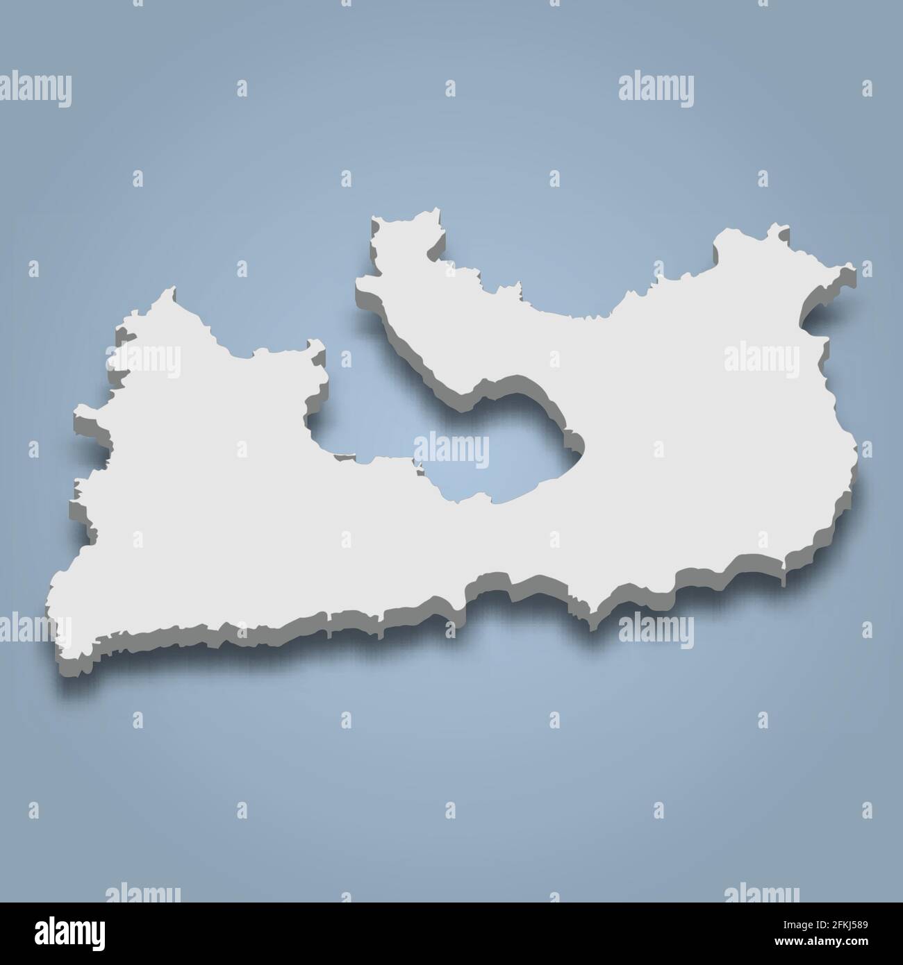 3d isometric map of Milos is an island in Greece, isolated vector ...