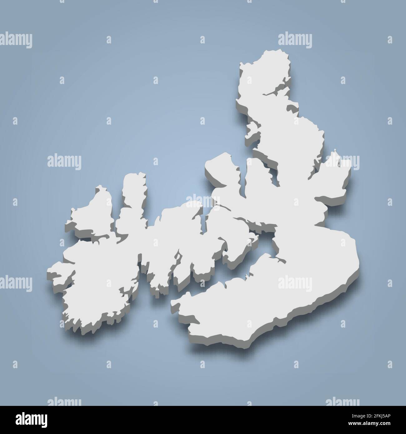 3d isometric map of Langoya is an island in Norway, isolated vector ...
