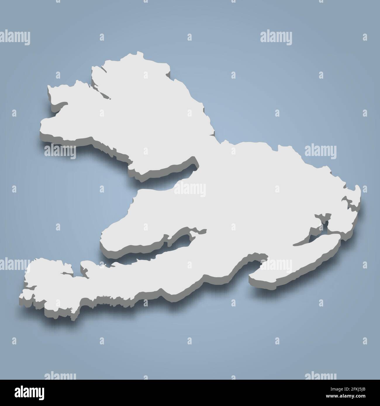 3d isometric map of Mull is an island in Scotland, isolated vector ...
