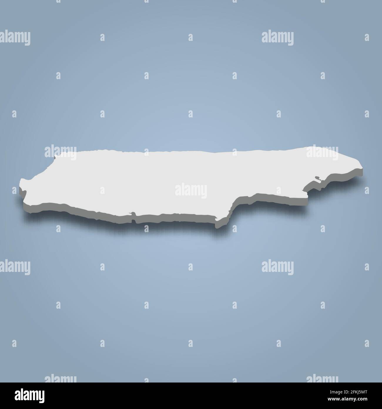 3d isometric map of Madura is an island in Indonesia, isolated vector ...