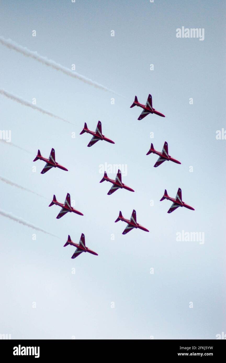 Red Arrows display team Stock Photo - Alamy