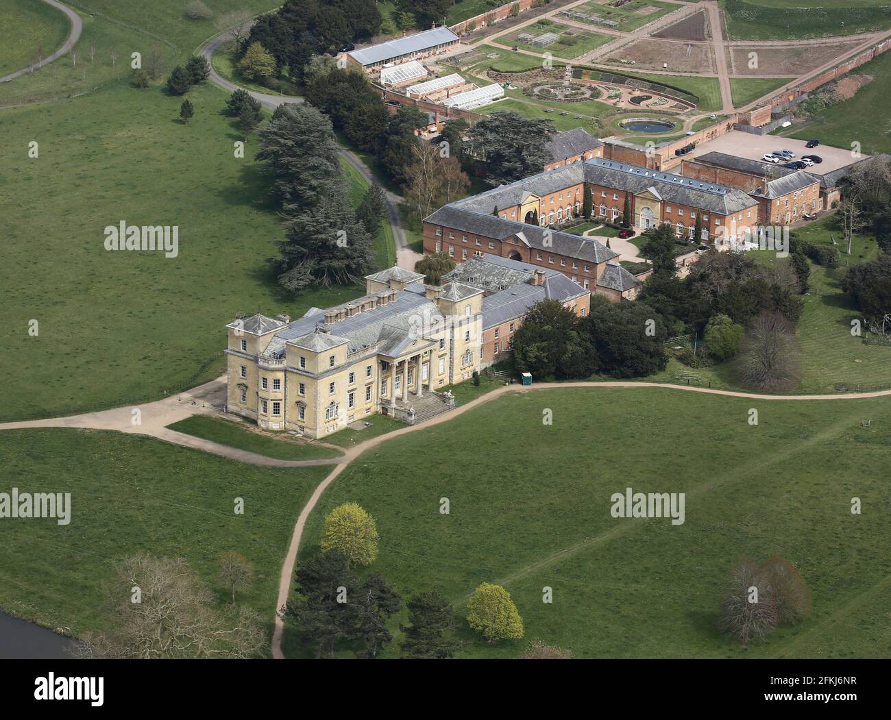 Aerial view of Croome Court in Worcestershire Stock Photo - Alamy