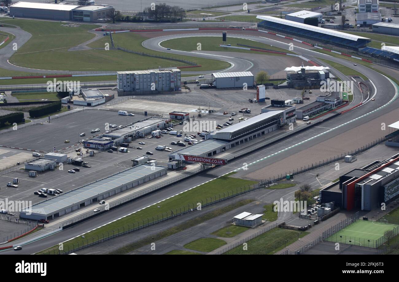 Aerial view of the Old Pits straight at Silverstone, Home of the ...