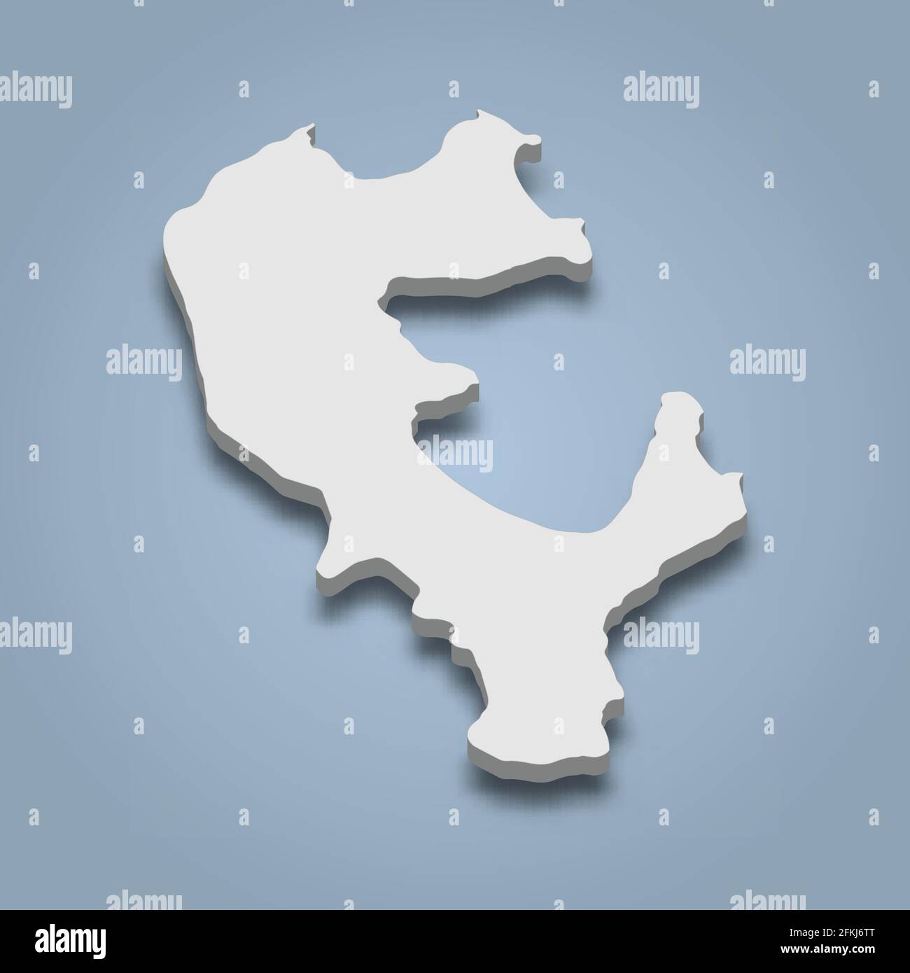 3d isometric map of Koh Rong Samloem is an island in Cambodia, isolated ...