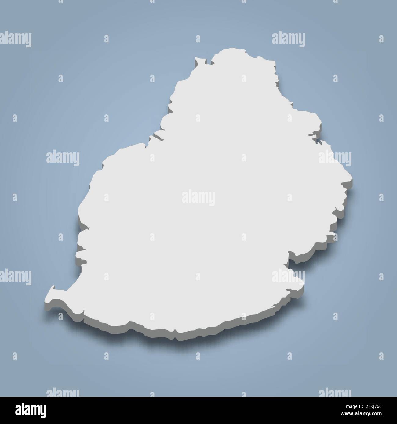 3d isometric map of Mauritius is an island in Indian Ocean, isolated ...
