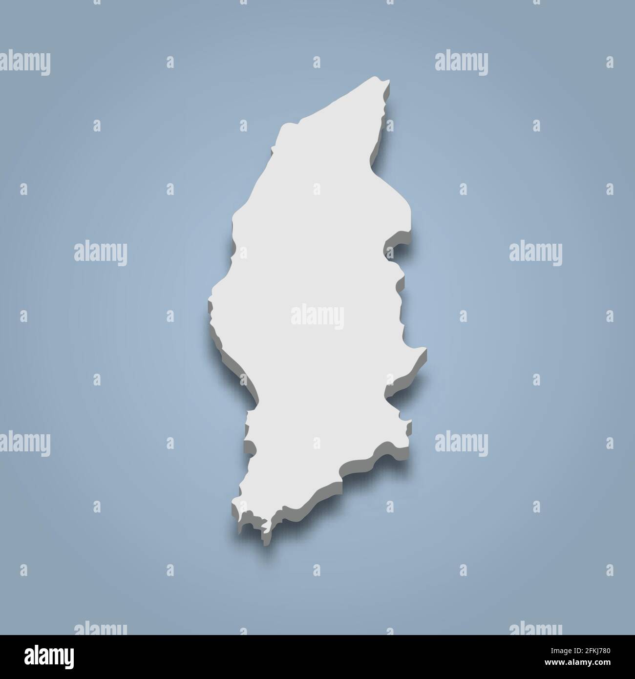 3d isometric map of Laut is an island in Indonesia, isolated vector ...