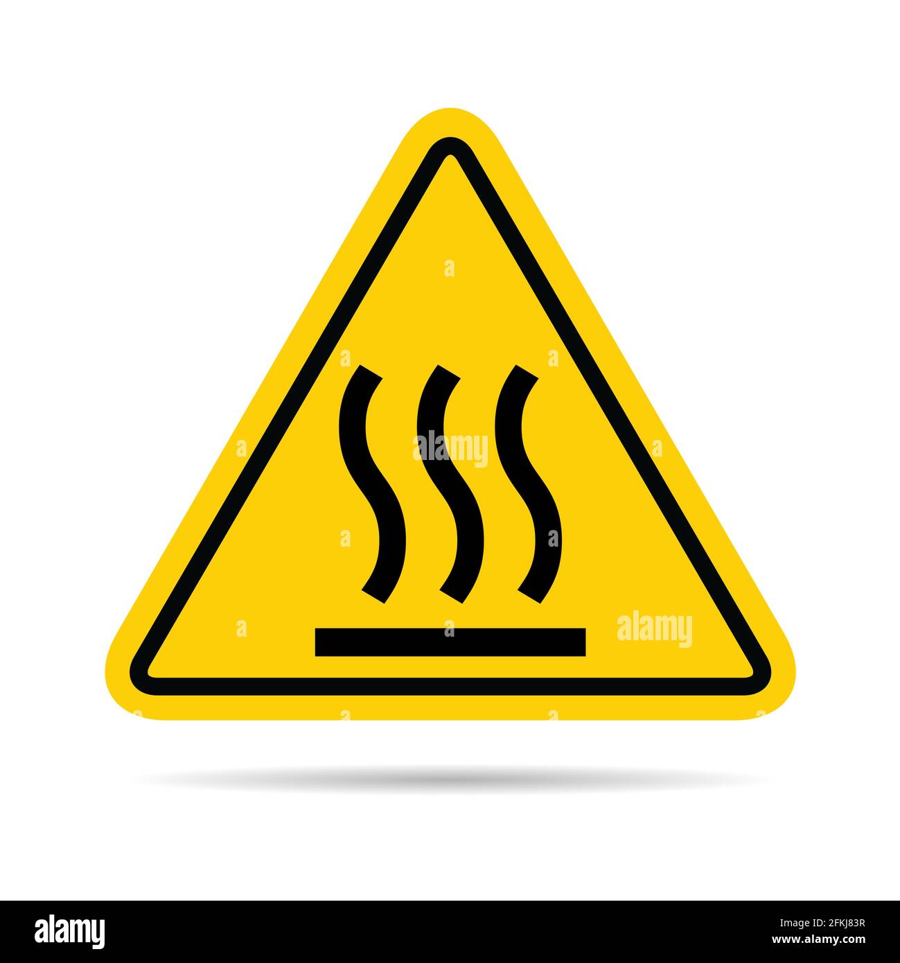 Hot surface icon, safety graphic information symbol, risk notice ...