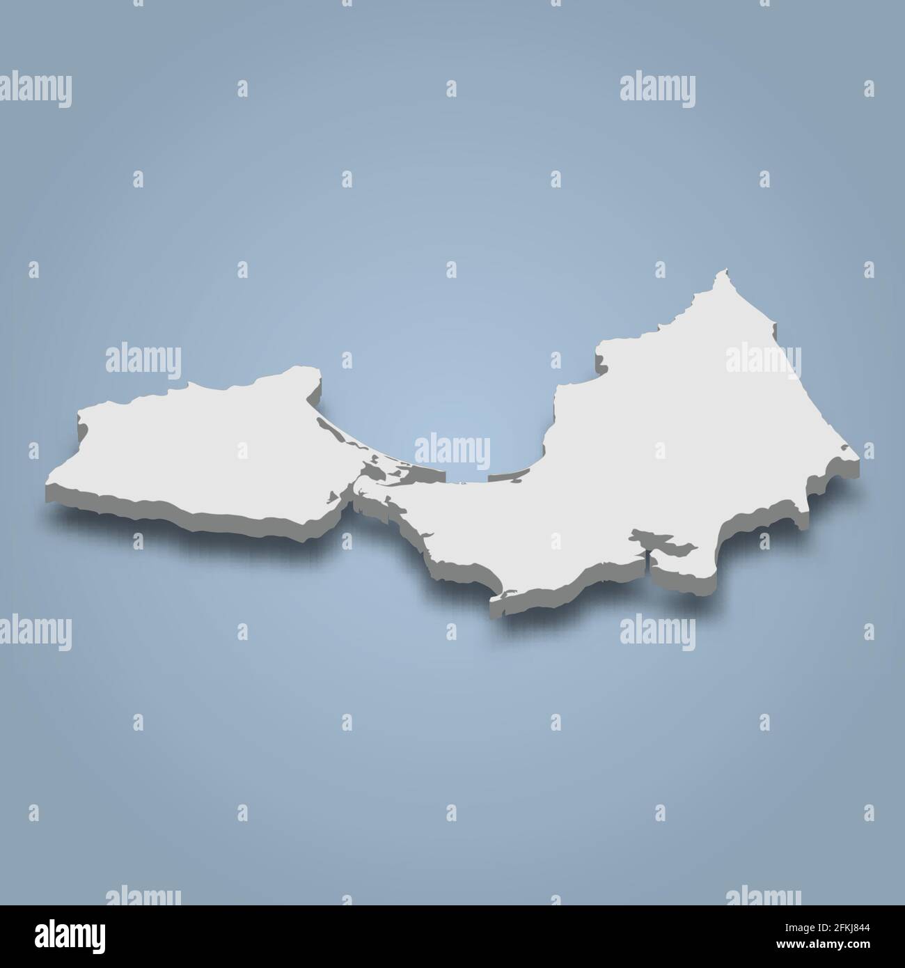 3d isometric map of Margarita Island is an island in Venezuela ...