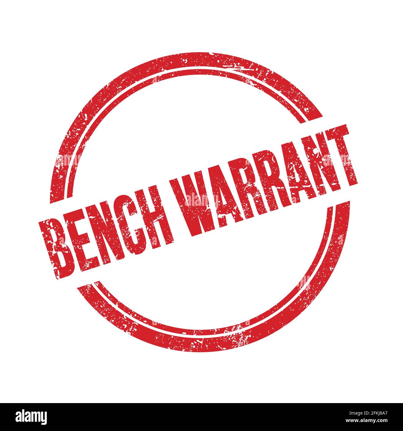 BENCH WARRANT text written on red grungy vintage round stamp Stock ...