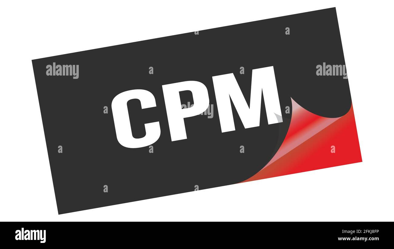 CPM text written on black red sticker stamp Stock Photo - Alamy