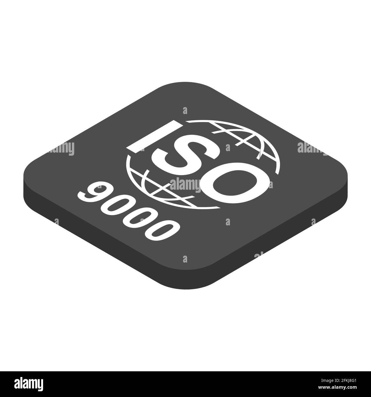 Iso 9000 isometric icon. Standard quality symbol. Vector button sign ...