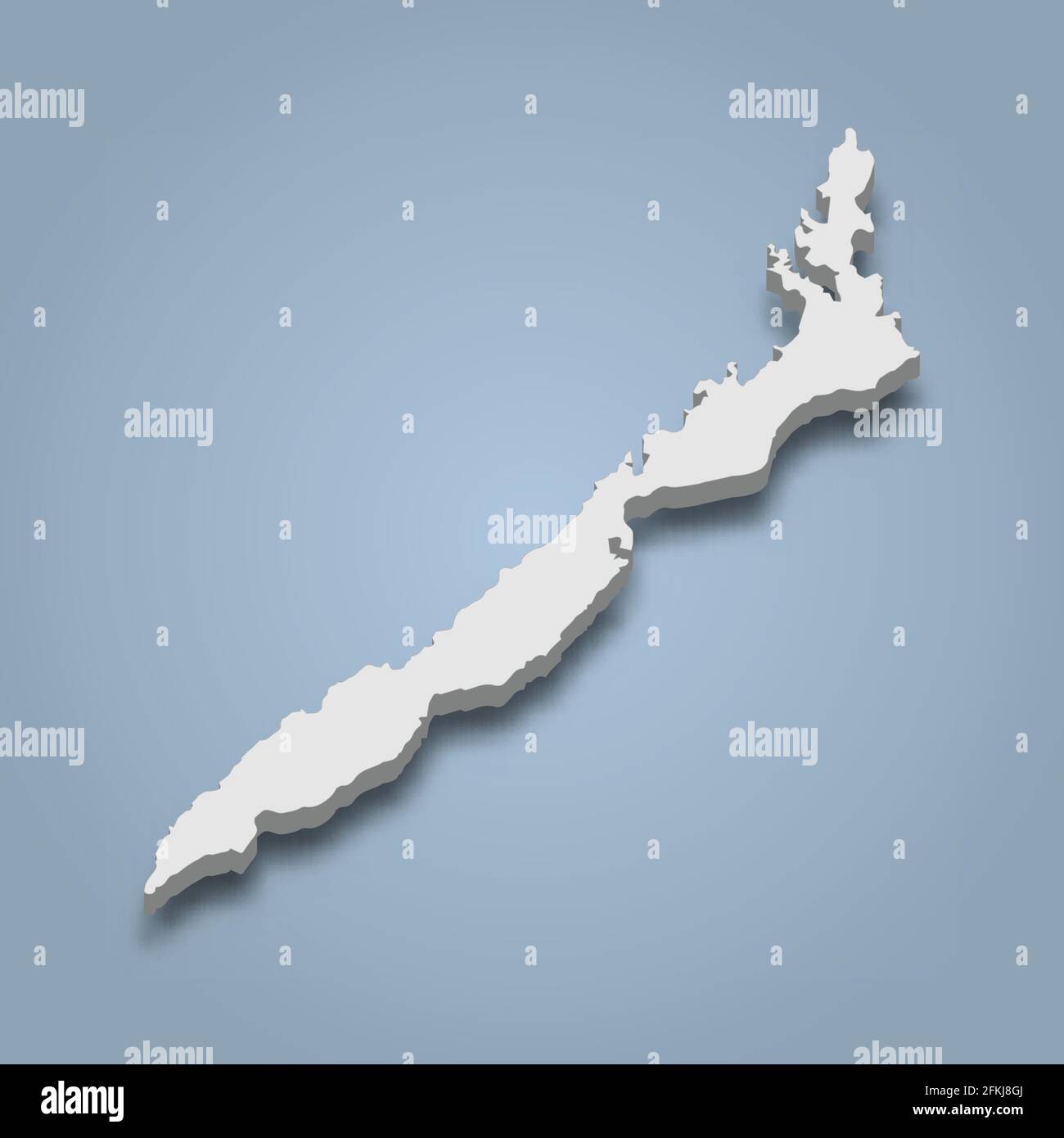 3d isometric map of Palawan is an island in Philippines, isolated ...