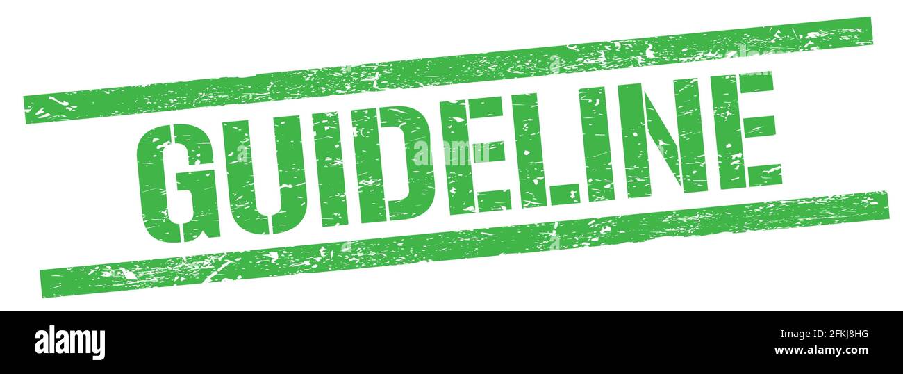 GUIDELINE text on green grungy rectangle stamp sign Stock Photo - Alamy