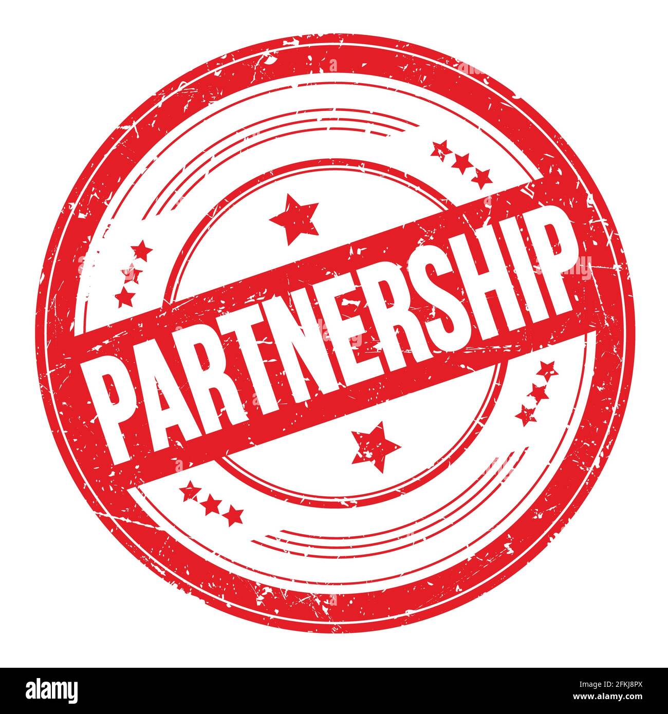 PARTNERSHIP text on red round grungy texture stamp Stock Photo - Alamy