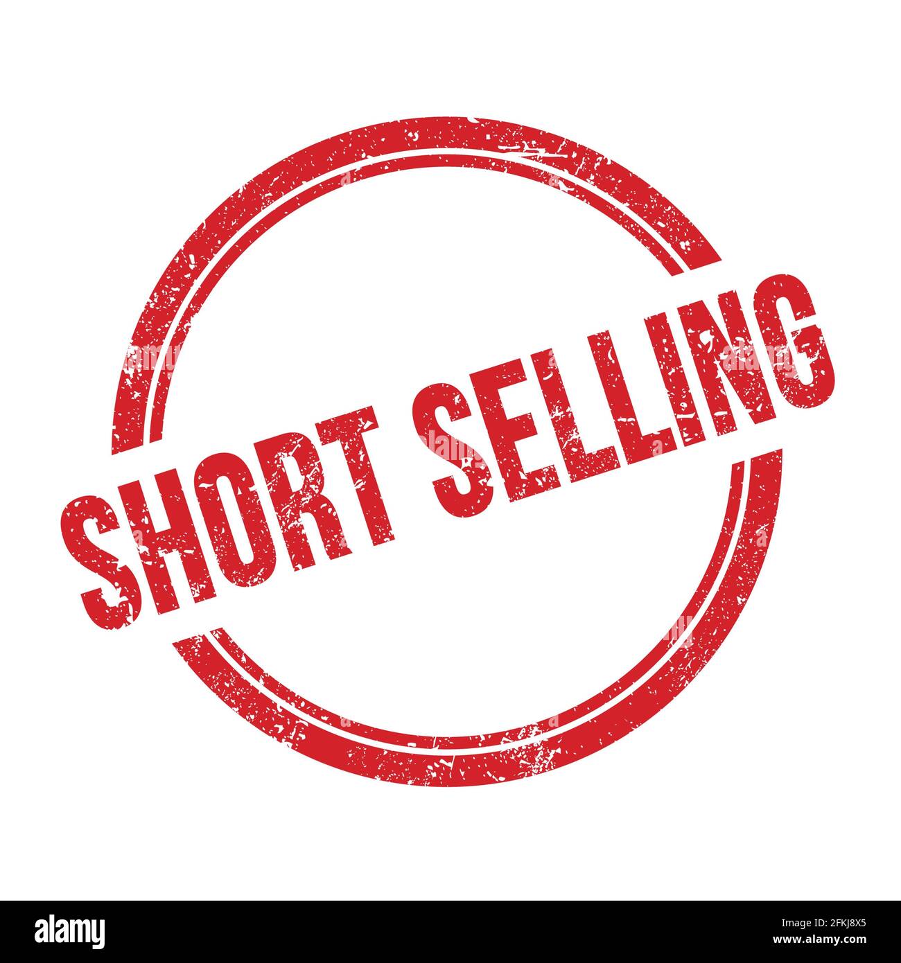 SHORT SELLING text written on red grungy vintage round stamp Stock ...