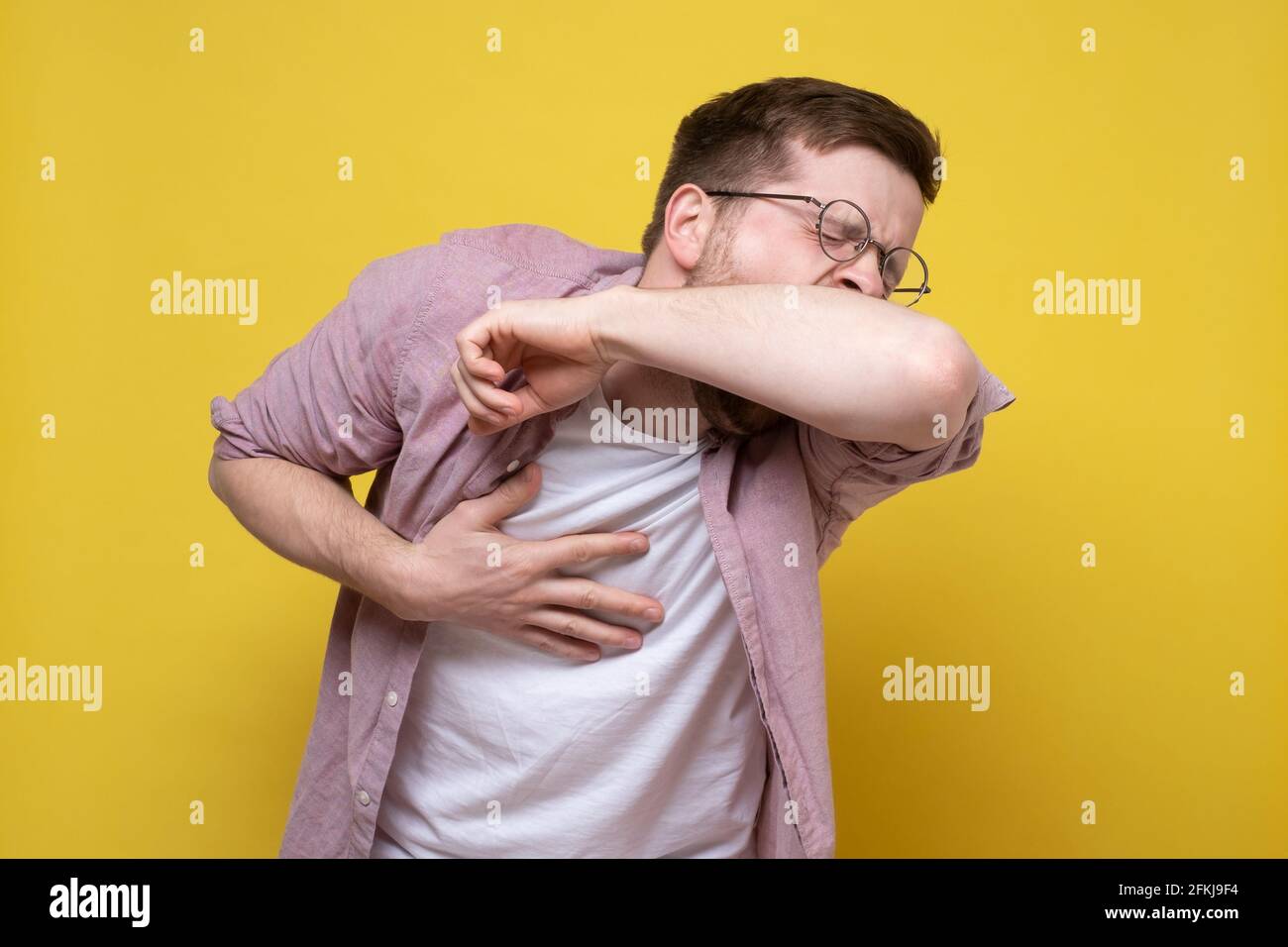 Elbow cough sneezes young hi-res stock photography and images - Alamy