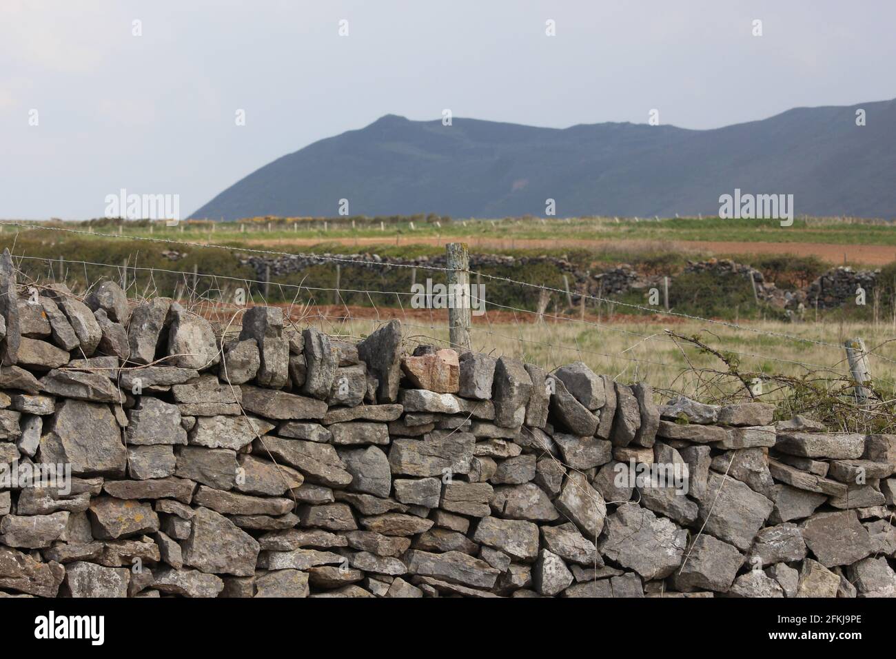 Rural farmland with fields and dry stone wall Stock Photo - Alamy