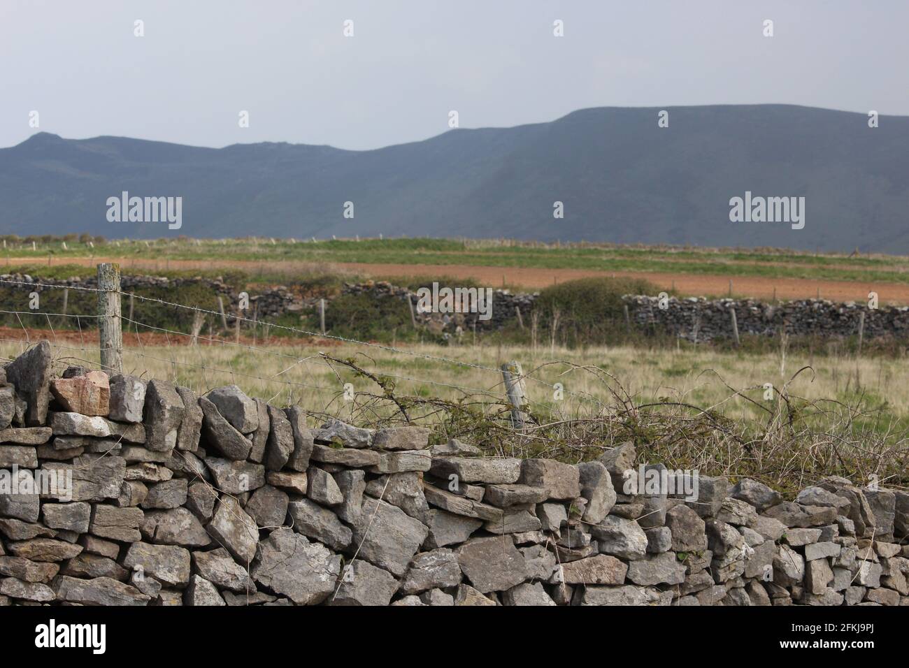 Rural farmland with fields and dry stone wall Stock Photo - Alamy