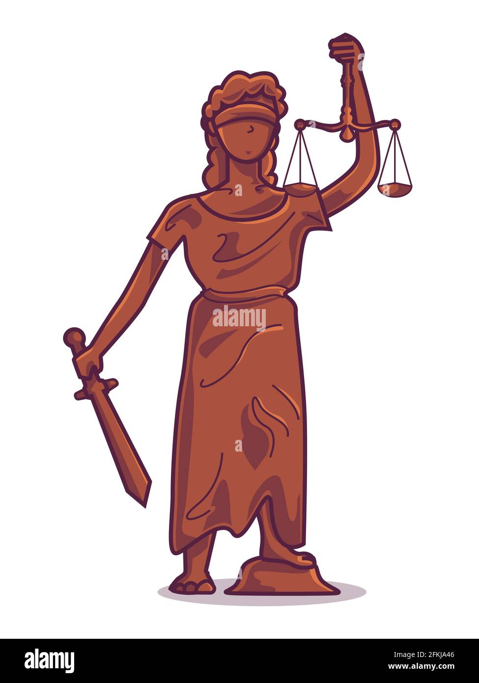 The goddess of justice Themis Cartoon Illustration Stock Vector Image ...