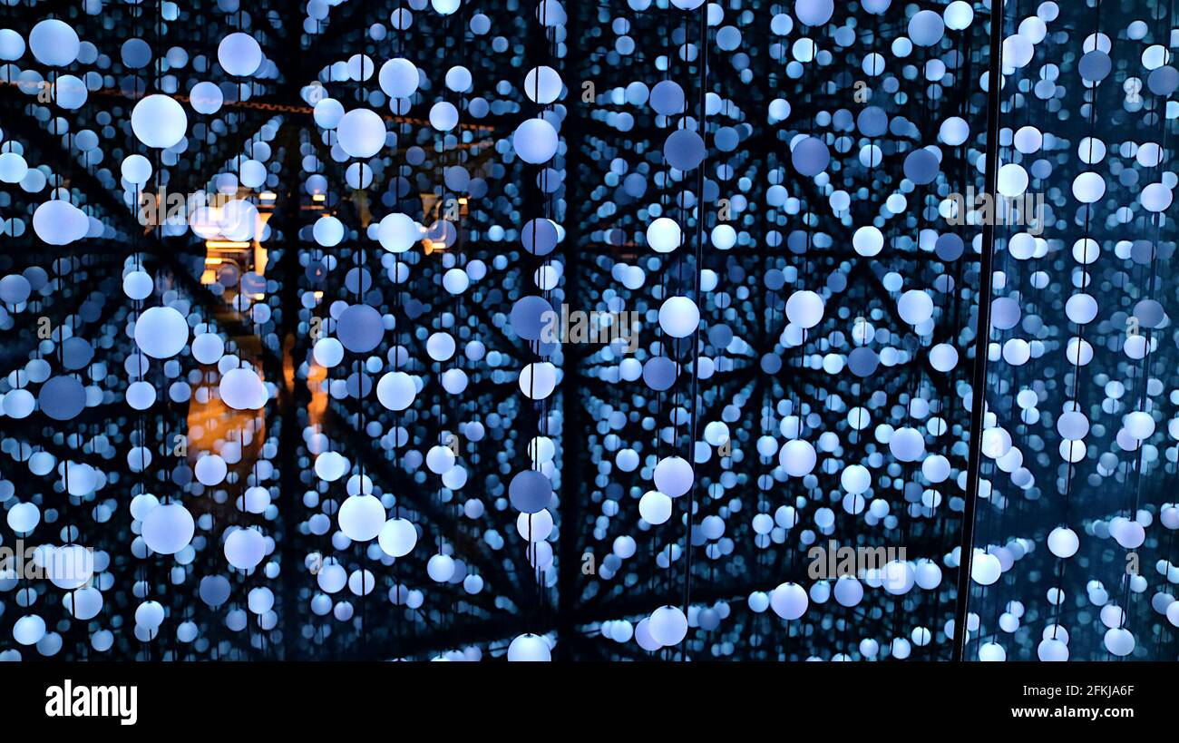 Horizontal background of abstract blue lights Stock Photo - Alamy