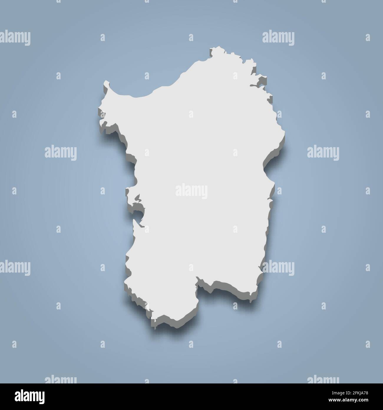 3d isometric map of Sardinia is an island in Italy, isolated vector ...