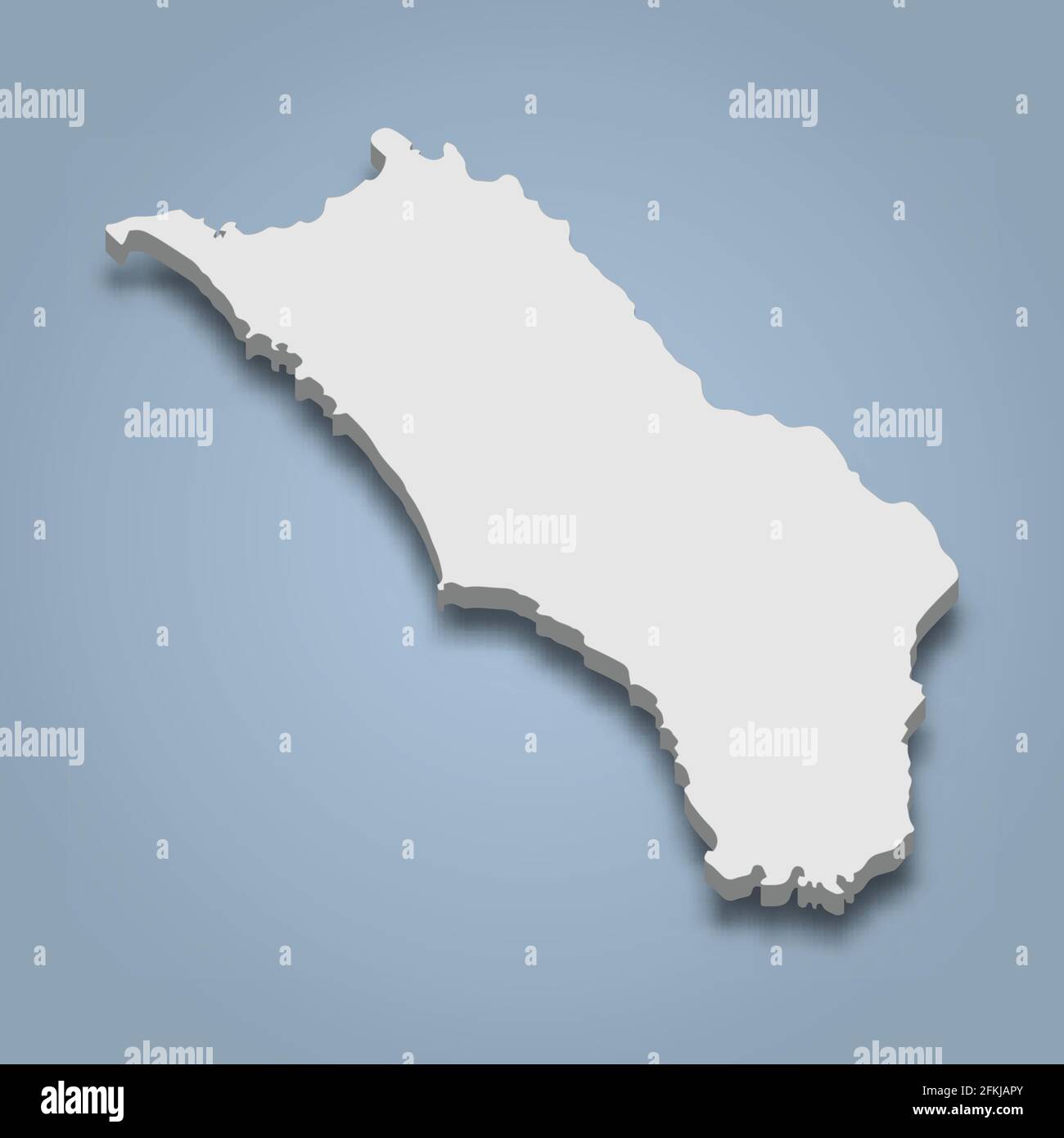 3d isometric map of Nias is an island in Indonesia, isolated vector ...