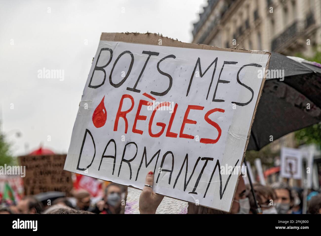 Paris, France. 1st May, 2021. Paris May Day protest brings together the ...