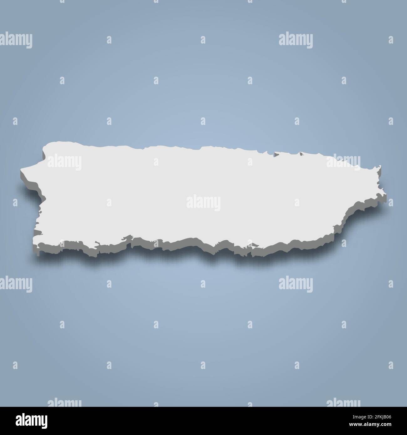 3d isometric map of Puerto Rico is an island in Caribbean, isolated ...