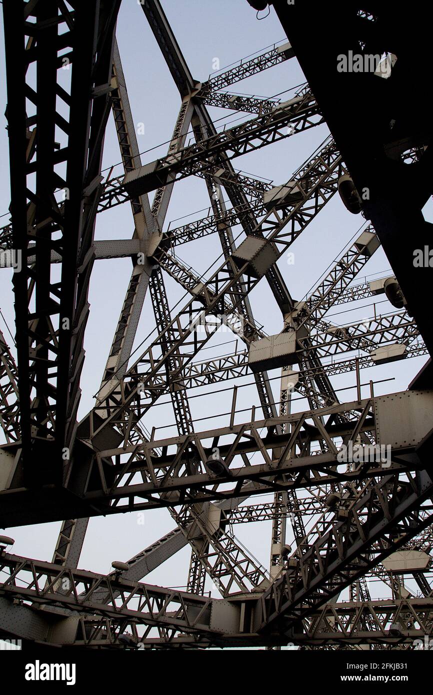 A Closer view of complicated construction of steel joint structure with ...