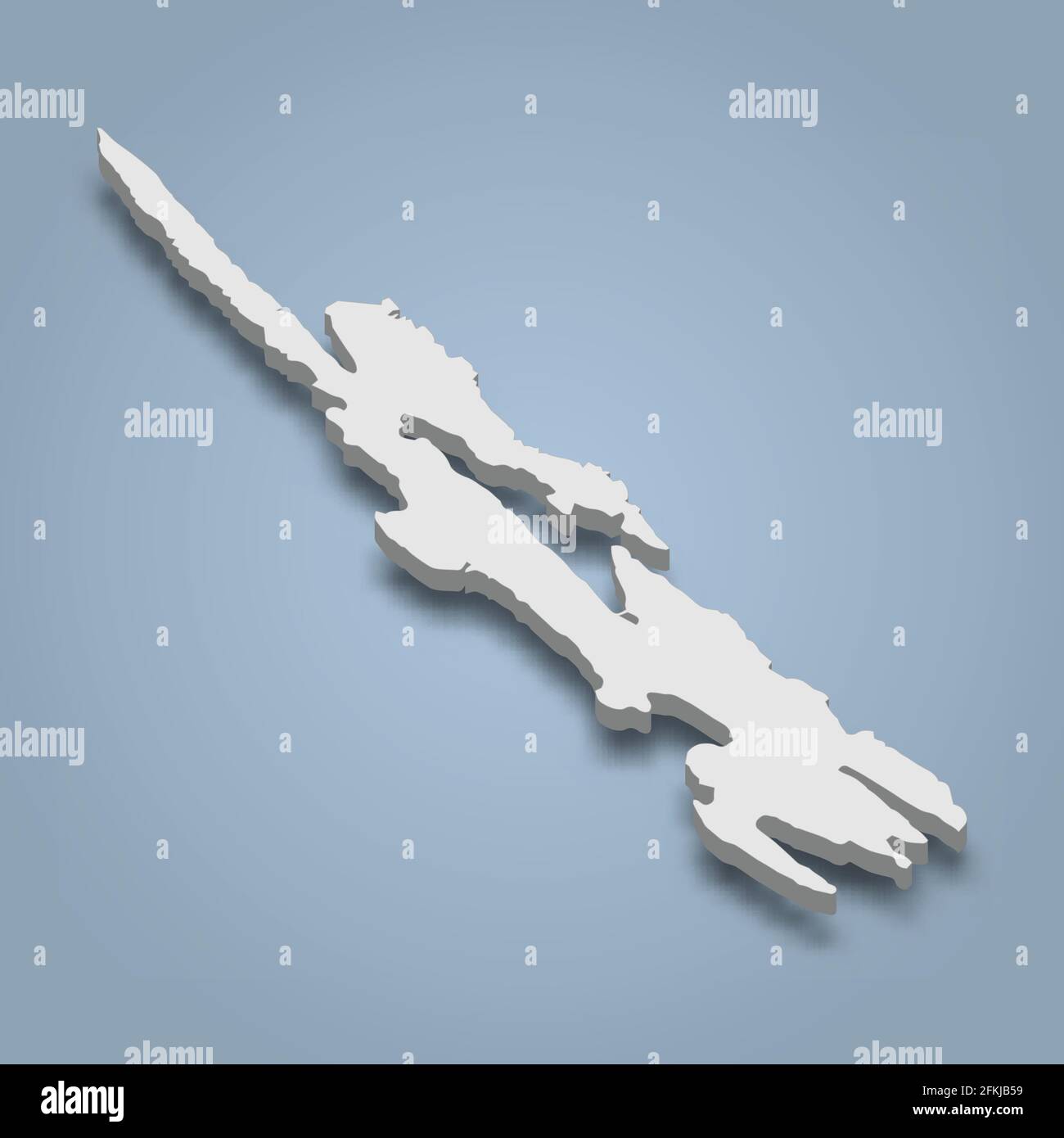 3d isometric map of Pag is an island in Croatia, isolated vector ...