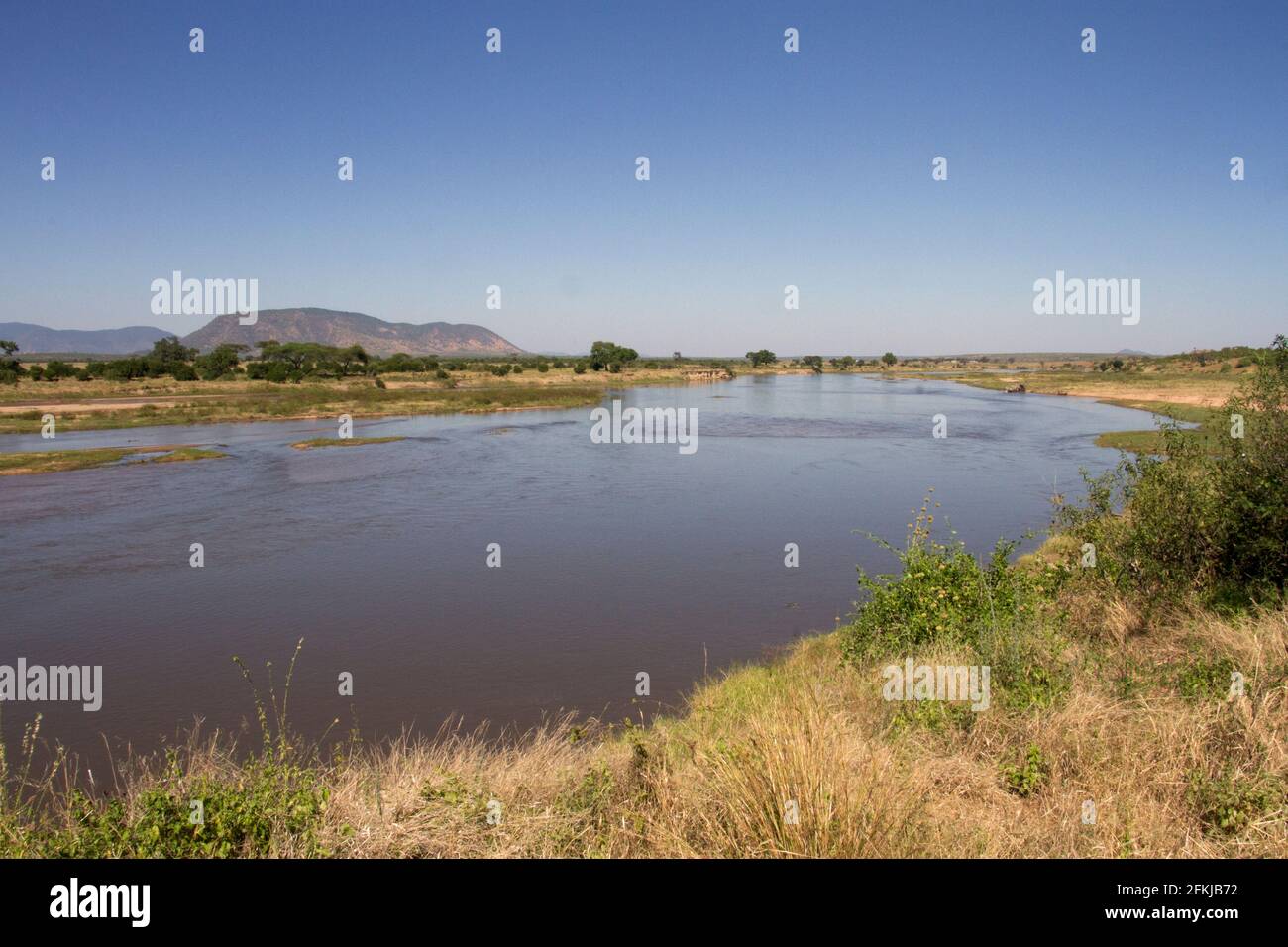 In Ruaha National Park the Great Ruaha River enters it's middle course ...