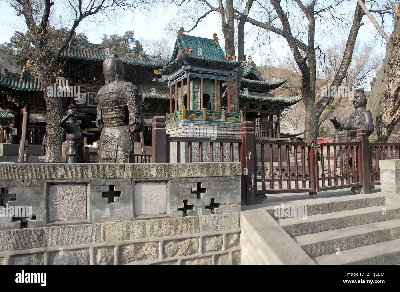 Jinci Temple near Taiyuan, Shanxi, China. The Iron Statues Terrace at ...