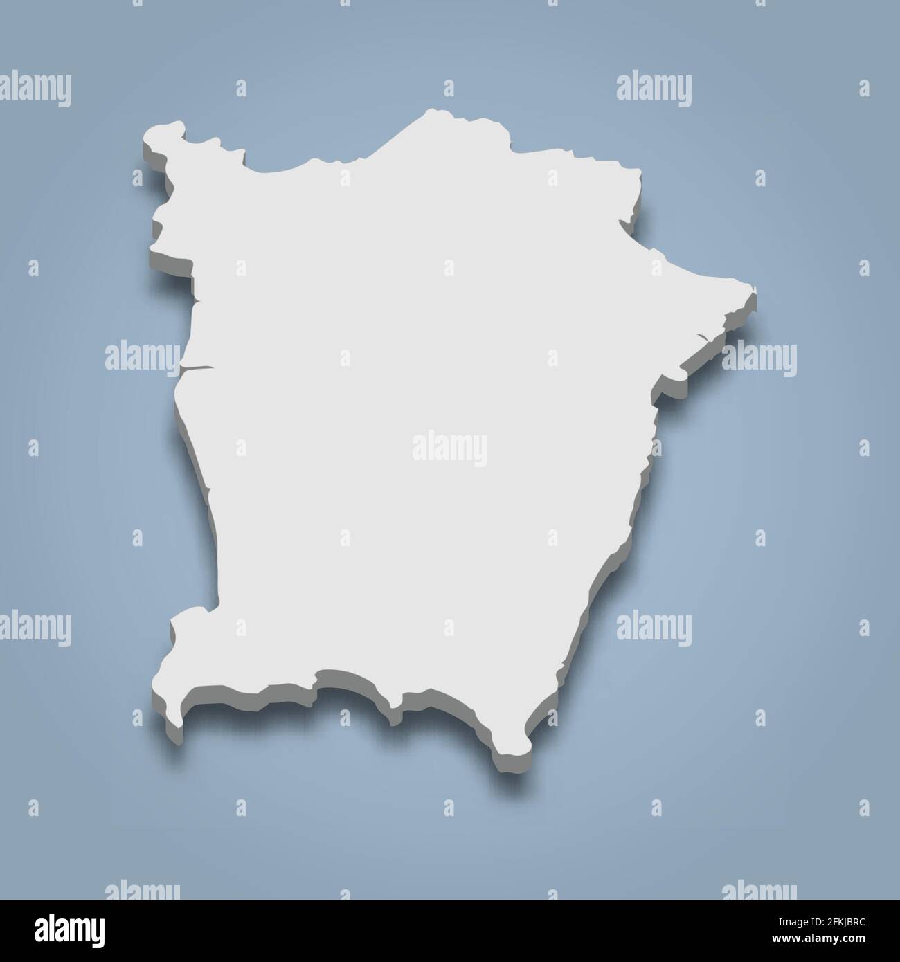 3d isometric map of Penang is an island in Malaysia, isolated vector ...