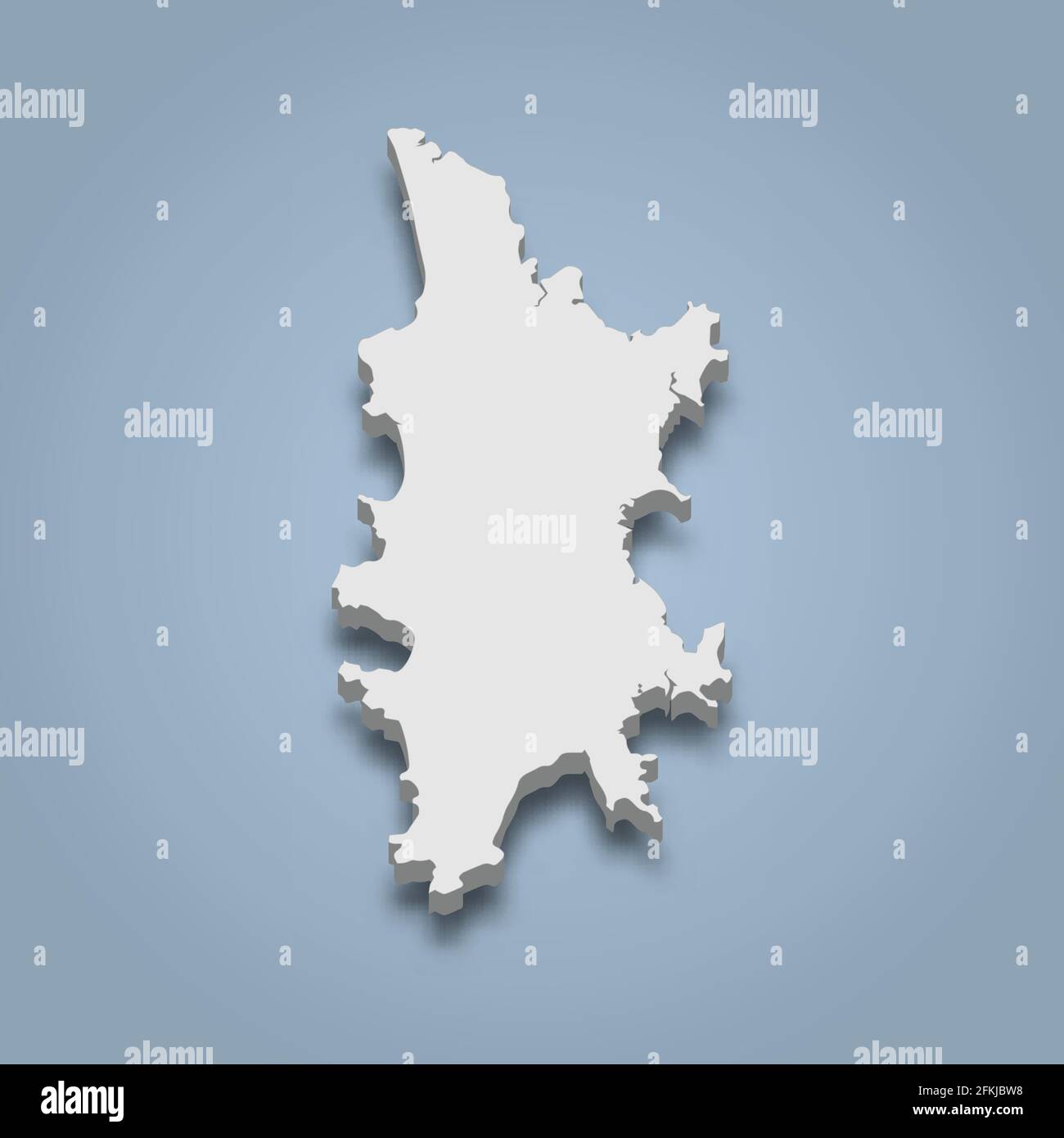 3d isometric map of Phuket is an island in Thailand, isolated vector ...