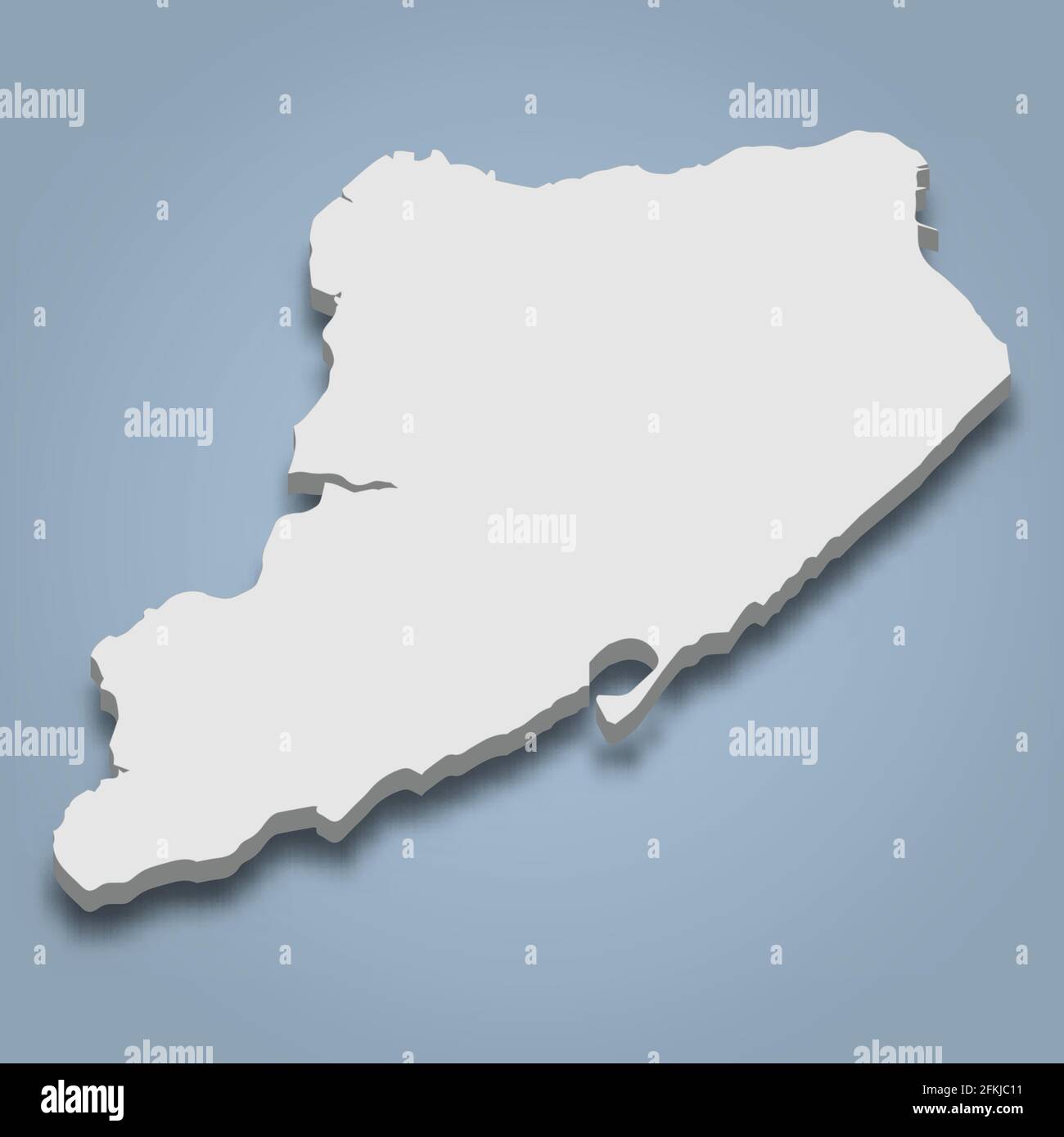 3d isometric map of Staten Island is an island in New York, isolated ...