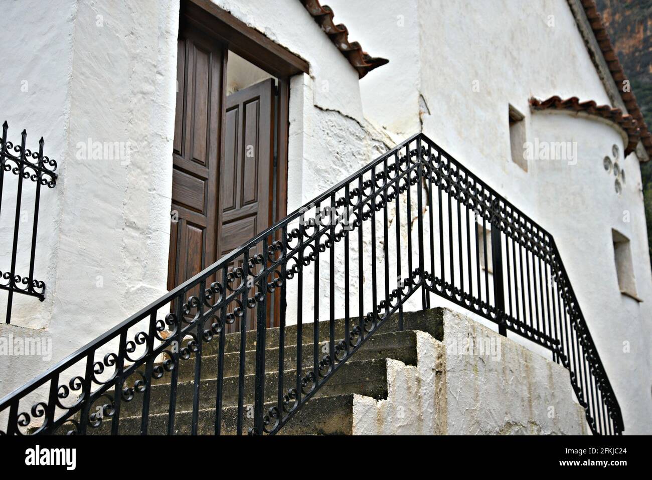 Traditional Greek Orthodox church wooden entrance door and handcrafted ...