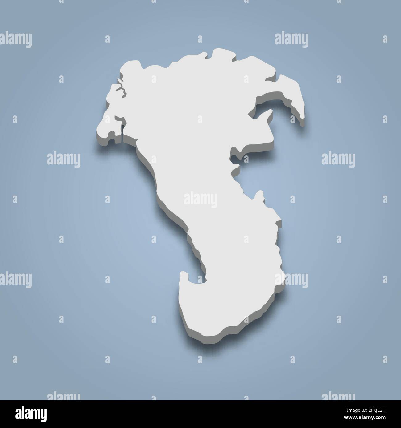 3d isometric map of Polillo is an island in Philippines, isolated ...