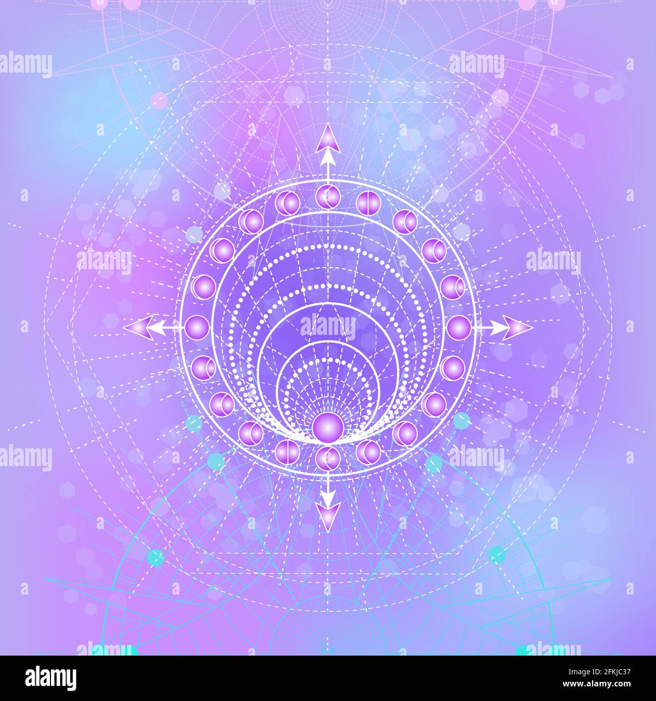 Vector illustration of Sacred geometry symbol on abstract background ...